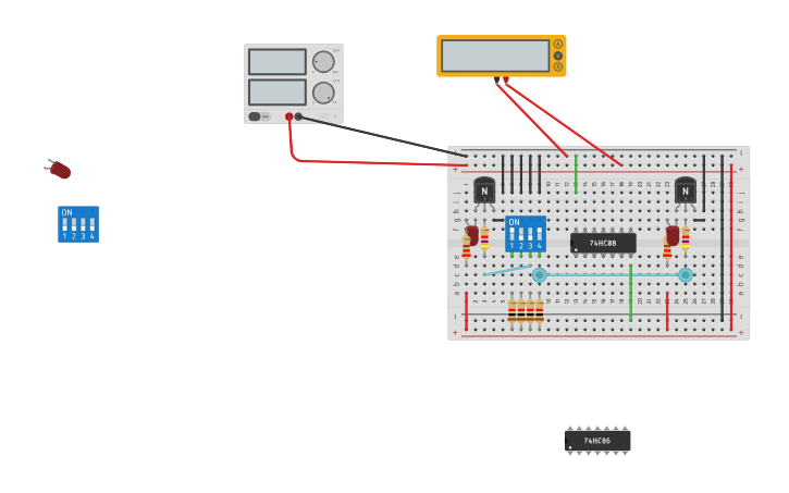 Circuit design Labo1:dip switch | Tinkercad