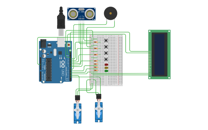 Circuit design TFM: Programación texto LCD - Tinkercad
