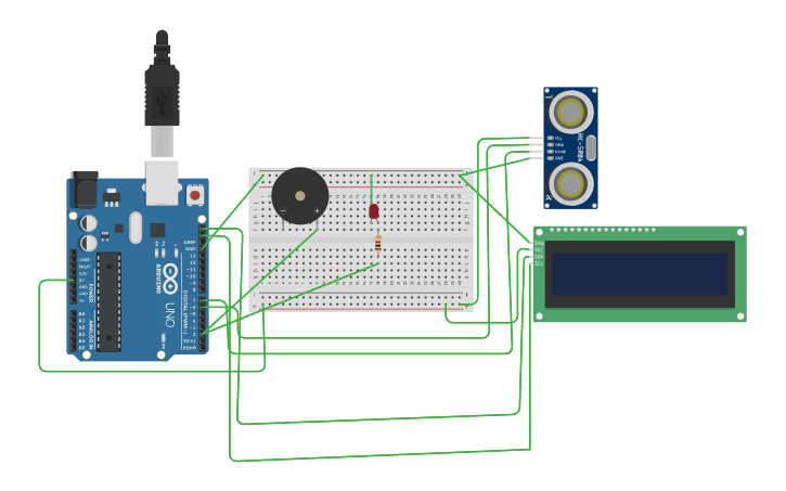 Circuit Design Practical 5 Ultrasonic Distance Sensor Tinkercad