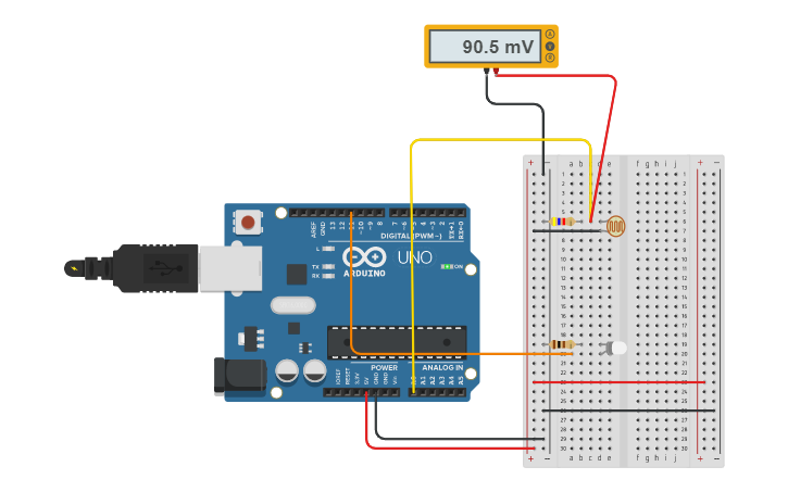 Circuit Design Photoresistor Tinkercad