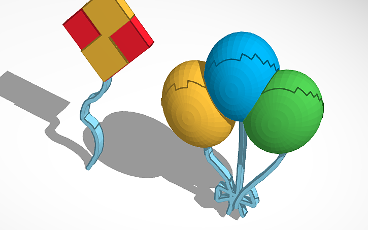 3D design layangan dan balon - Tinkercad