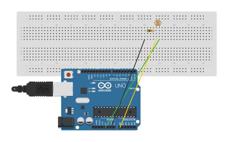 Circuit design LDR_Serial_monitor - Tinkercad