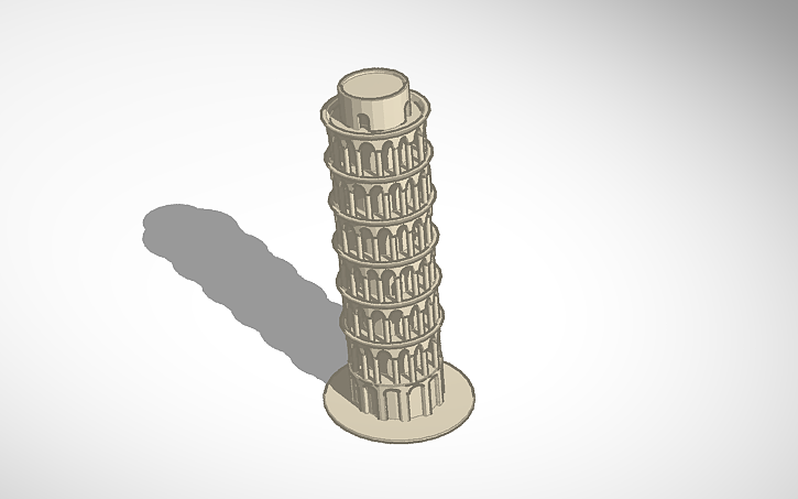 3D design The Leaning Tower of Pisa - Tinkercad