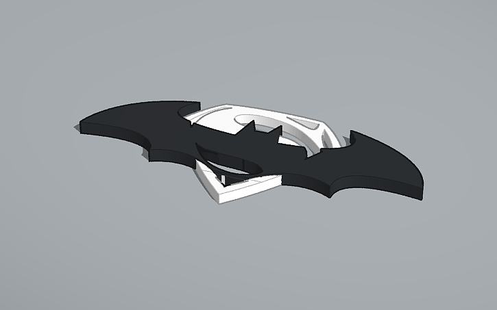 3D design batman/superman combo - Tinkercad