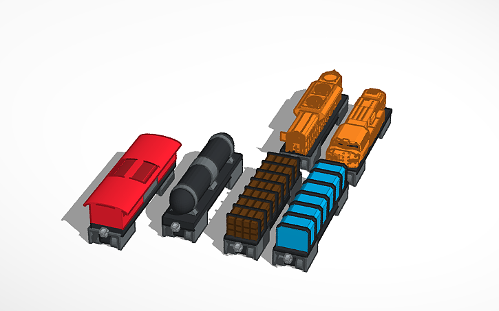 3D design Jailbreak Cargo Train - Tinkercad