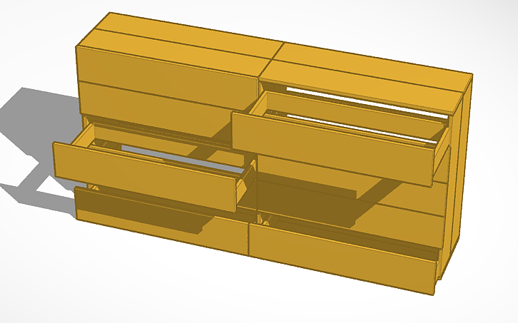 3D design wooden Drawer - Tinkercad