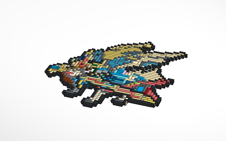 3D design Zacian - Pixel art - Tinkercad
