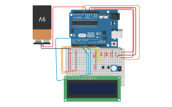 Circuit design The Clock With Alarm and Temperature - Tinkercad