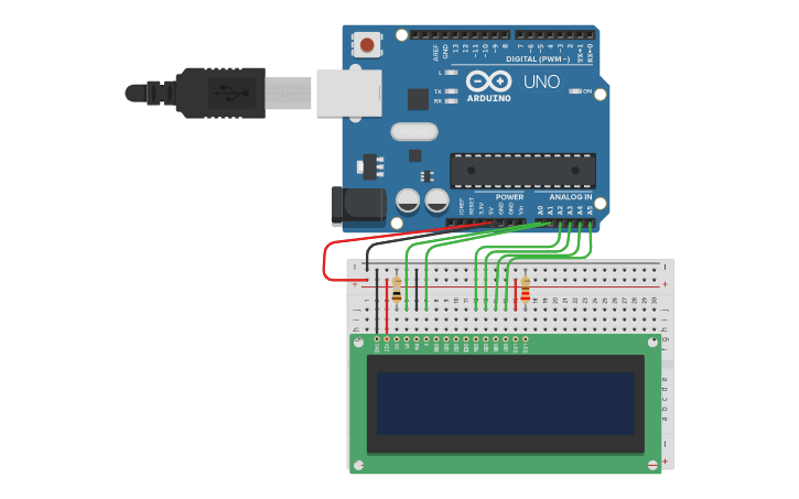 Circuit Design Teclado 4x4 E Display Lcd Tinkercad