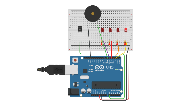 Circuit Design Copy Of Датчик температуры Tinkercad