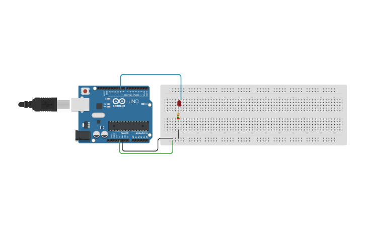 Circuit design Clase 1 - Ejercicio 1 - 1 LED - Tinkercad