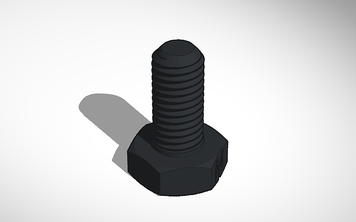 3D design M10x20 bolt - Tinkercad