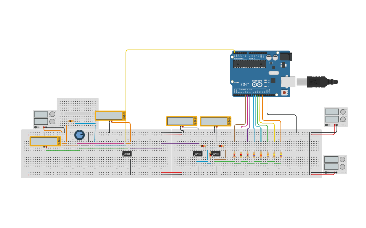 Circuit design A2D 5V | Tinkercad