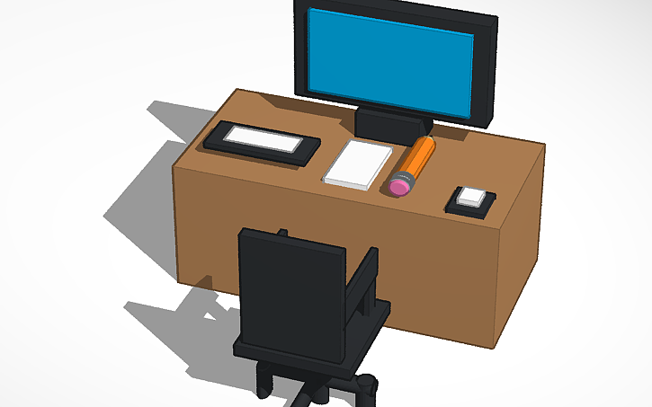 3D design Study Desk - Tinkercad