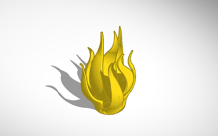 3D design Flame light shade one - Tinkercad