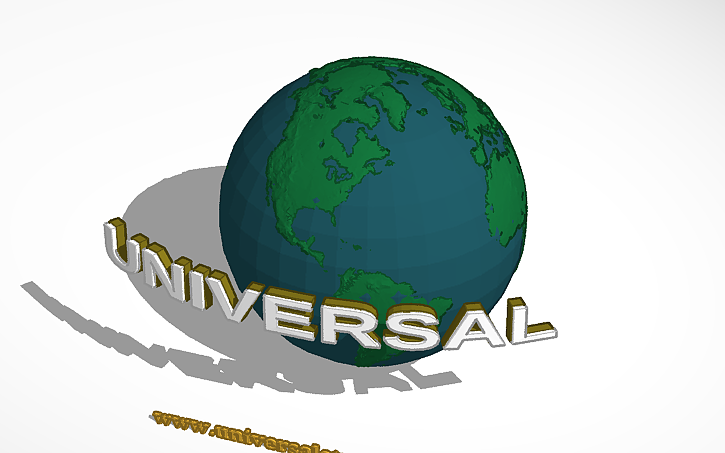 3D design Universal Pictures logo 1912-Present - Tinkercad