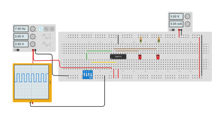 Circuit design JK FF Using : 7473 | Tinkercad Circuit design JK FF Using : 7473 | Tinkercad