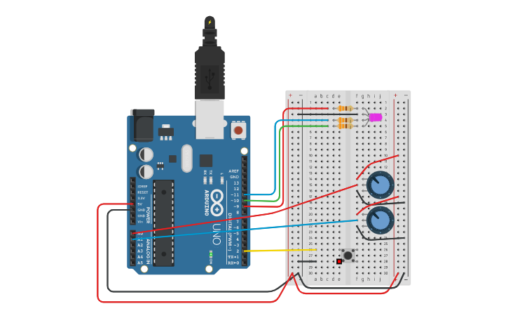 Circuit design RGB Joystick Project | Tinkercad