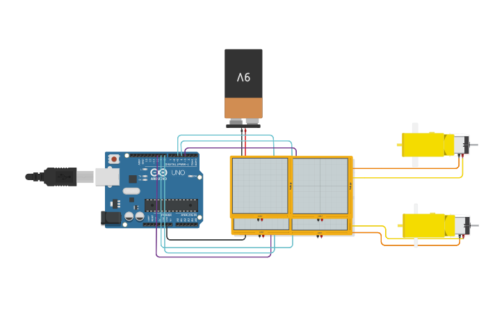Circuit design Motores dc - Tinkercad
