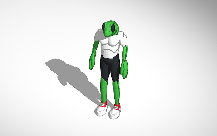 3D design casual frog man - Tinkercad