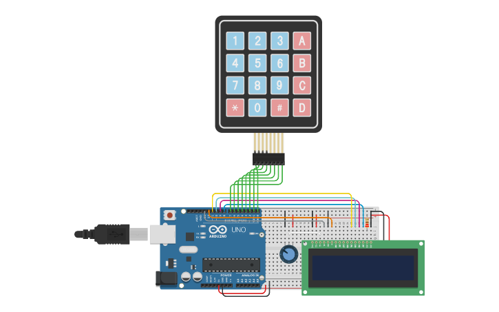Circuit design KEYPAD DATOS | Tinkercad