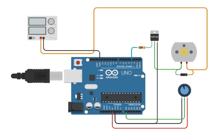 Circuit design Basic_Motor_Control - Tinkercad