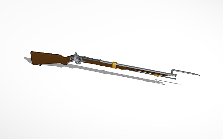 3D design "Brown Bess" British Landline Pattern Musket - Tinkercad