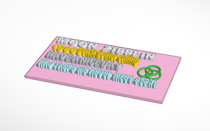 3D design moon zipplin | Tinkercad