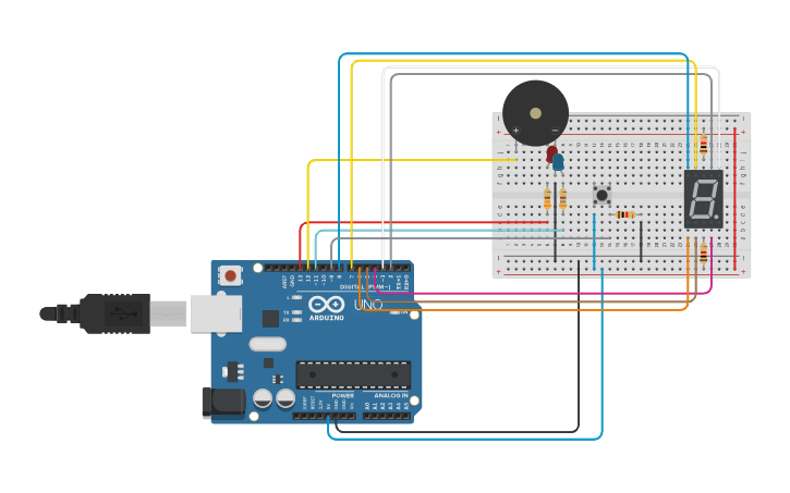 Circuit design manejo de puertos con arduino - Tinkercad