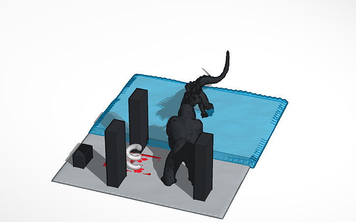 3D design zilla Vs king kong - Tinkercad