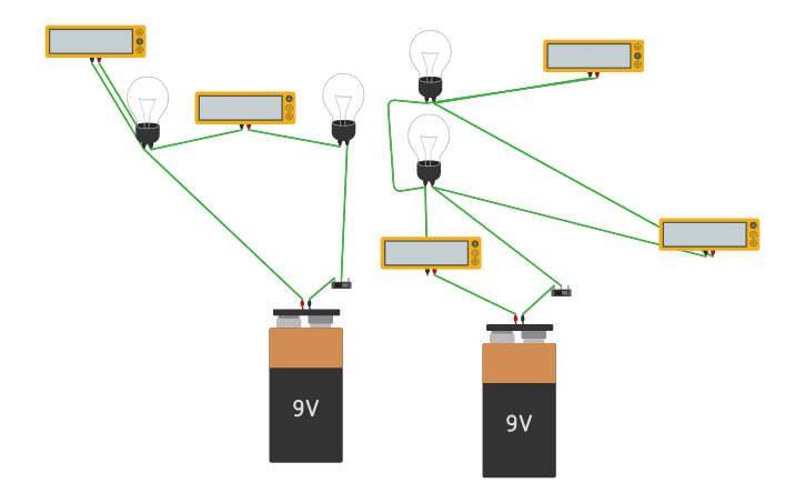 Circuit design SERIE Y PARALELO MULTIMETRO | Tinkercad