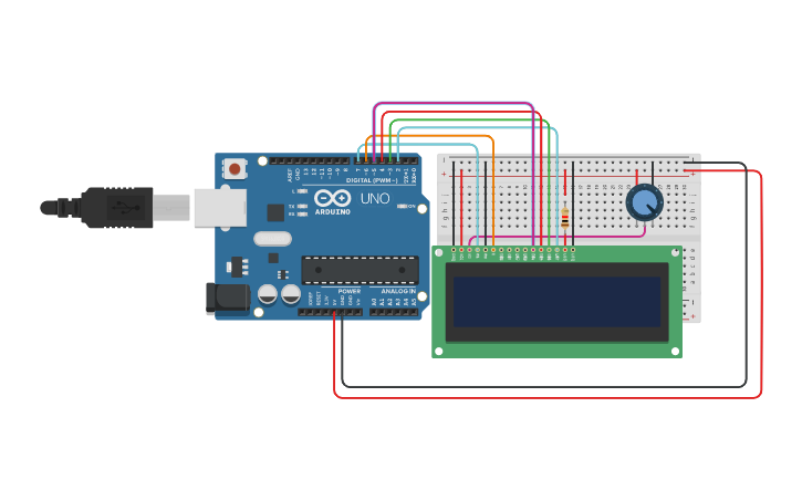 Circuit design TUGAS 7 LCD | Tinkercad