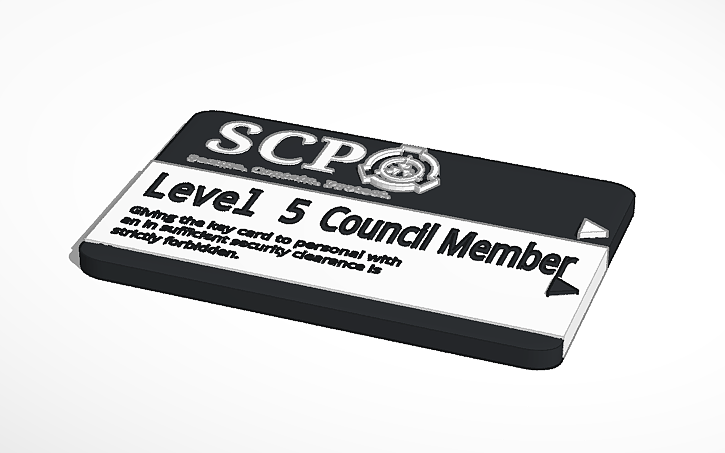 3D design SCP L5 Keycard - Tinkercad