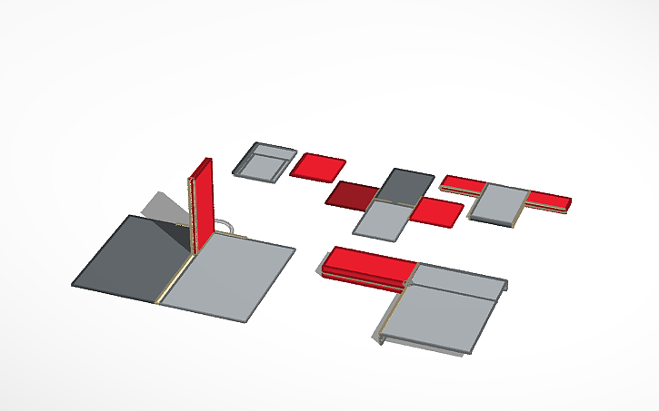 3D design Drop-Shoulder Model - rectangles - Tinkercad