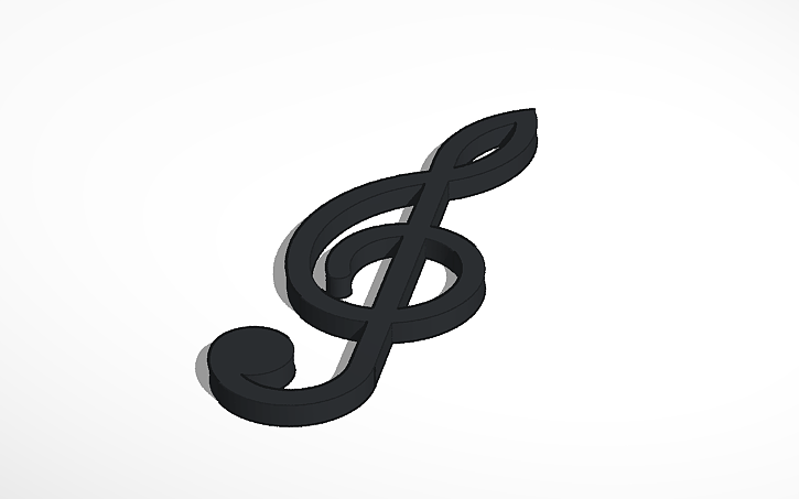 3D design TREBLE CLEF - Tinkercad