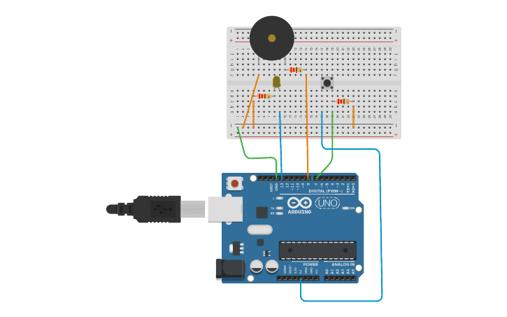 Circuit design Sensor de sonido que prende luz - Tinkercad