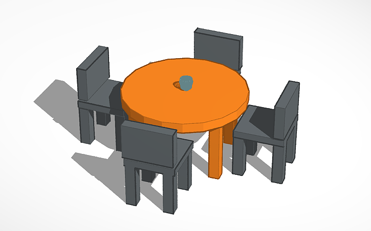 3D design Table and Chair - Tinkercad
