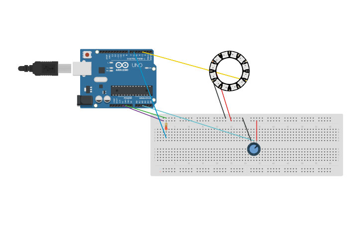 Circuit design Neopixel Ring - Tinkercad