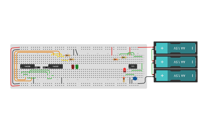 Circuit design D-flip flop 555 timer - Tinkercad