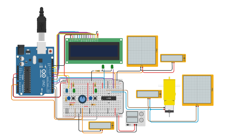Circuit design Cipad 25 Contrôle d'un moteur dc et L293D - Tinkercad