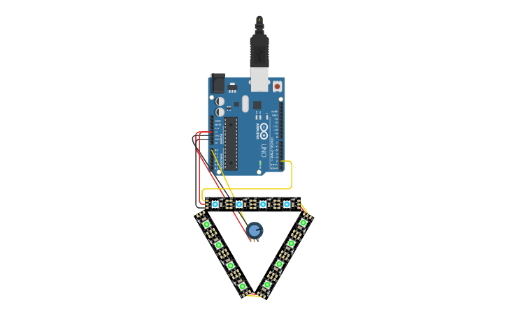 Circuit design NeoPixels Array | Tinkercad