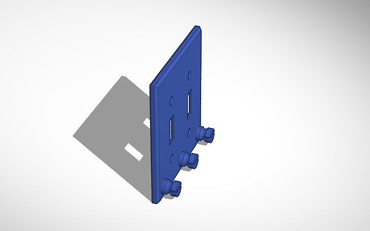 3D design switch cover with key hanger - Tinkercad