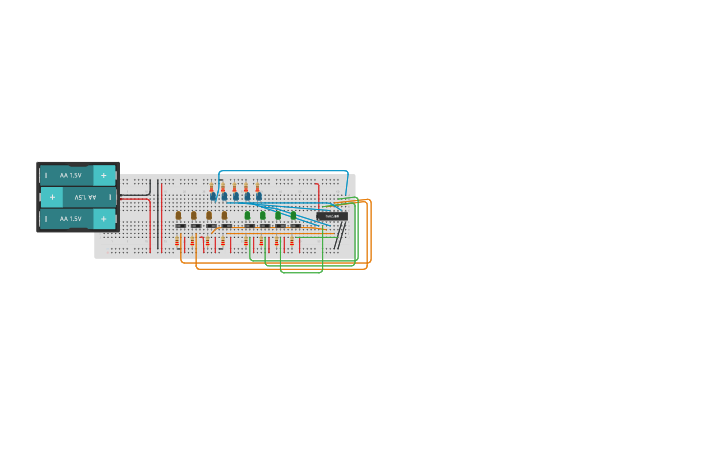 Circuit design 4-bit Adder using 74HC283 | Tinkercad