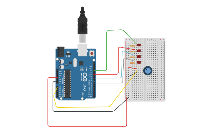 Circuit design L6 Arduino - Tinkercad