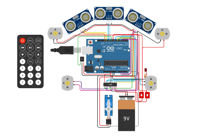 Circuit Design Vacuum Cleaner Robot Obstacle Avoiding Robot 2wd