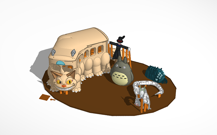 3D design ghibli build (with supports) - Tinkercad