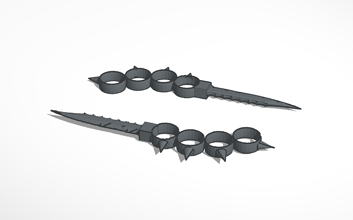 3D design brass knuckles knives - Tinkercad