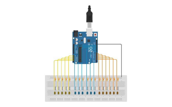 Circuit design RELOJ BINARIO | Tinkercad