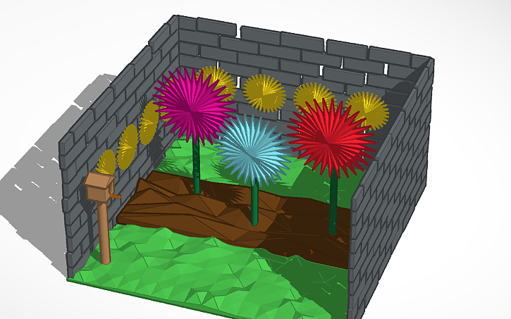 3D design Simple flower garden - Tinkercad