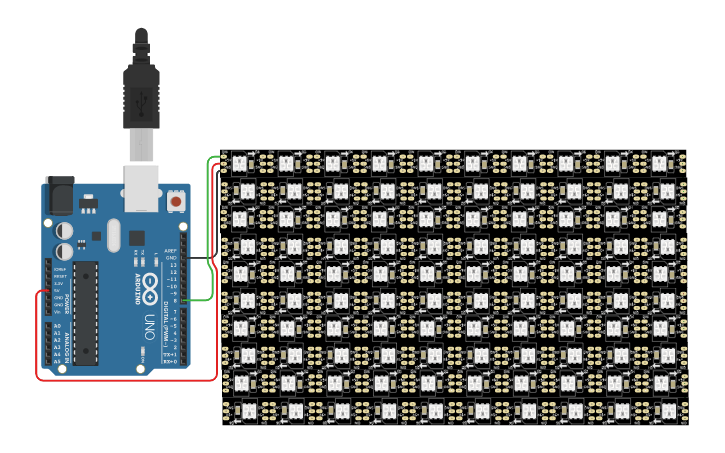 Circuit design NeoPixels - Tinkercad